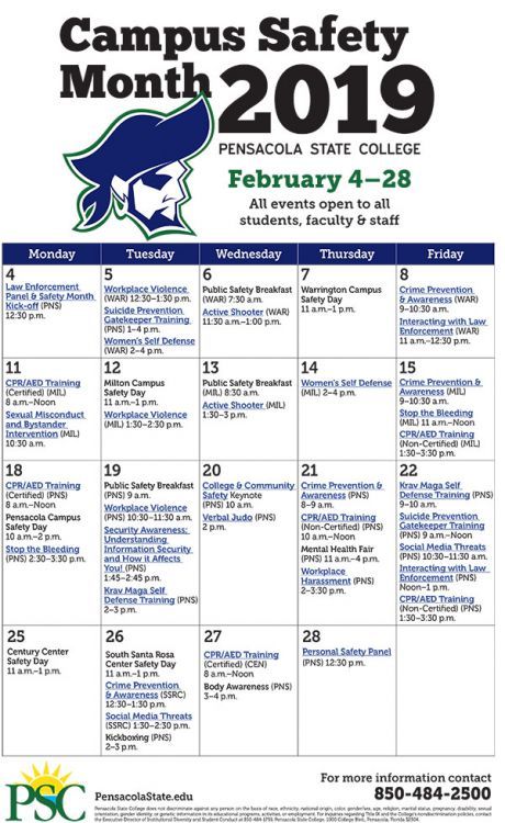 Campus Safety Month Pensacola State College